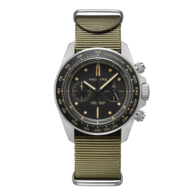Steel Watch and Black Dial + Old Radium - LM02 Type C