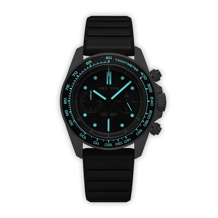 Steel Watch and Black Dial + Old Radium - LM02 Type C